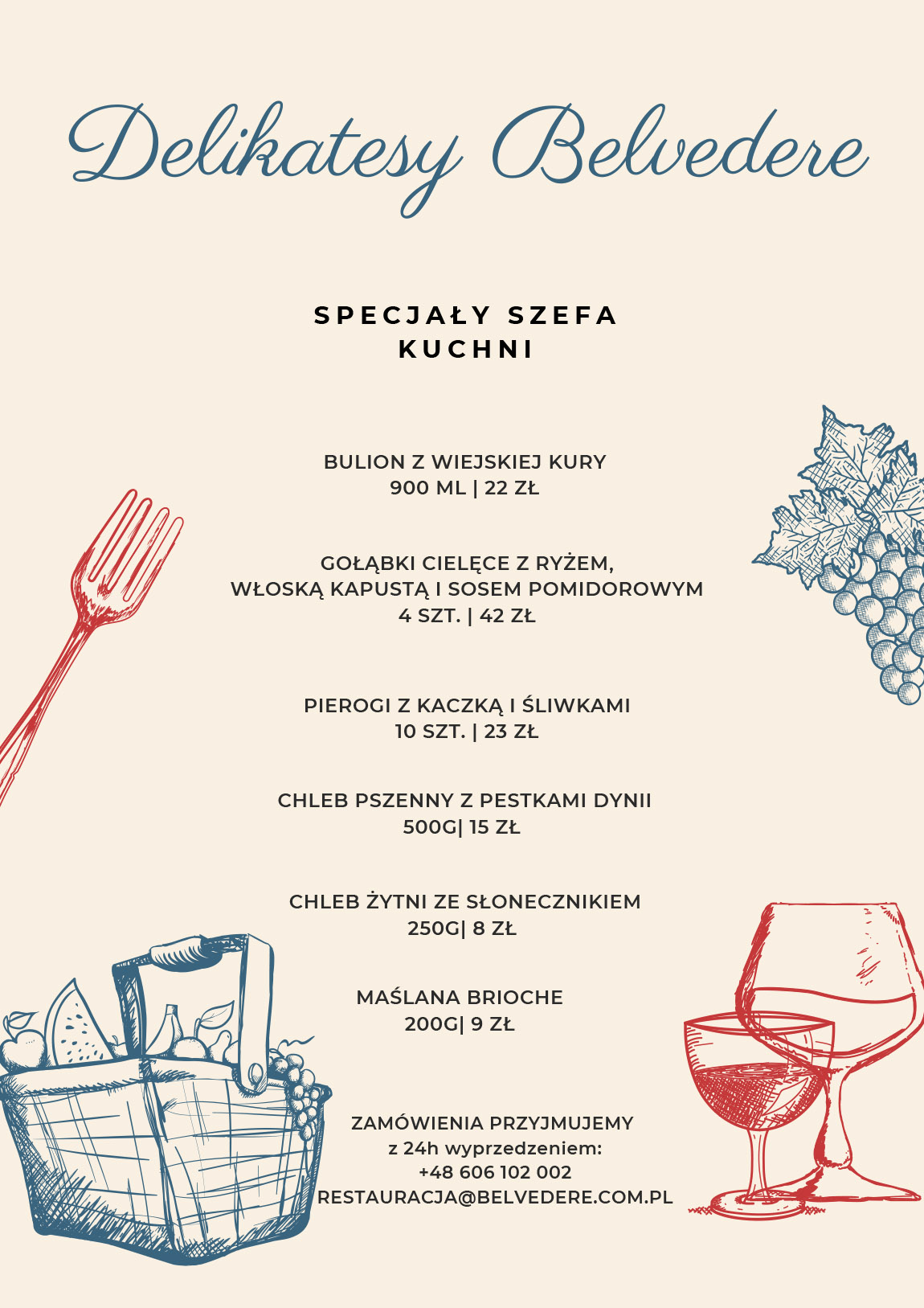 Menu – Restauracja Belvedere